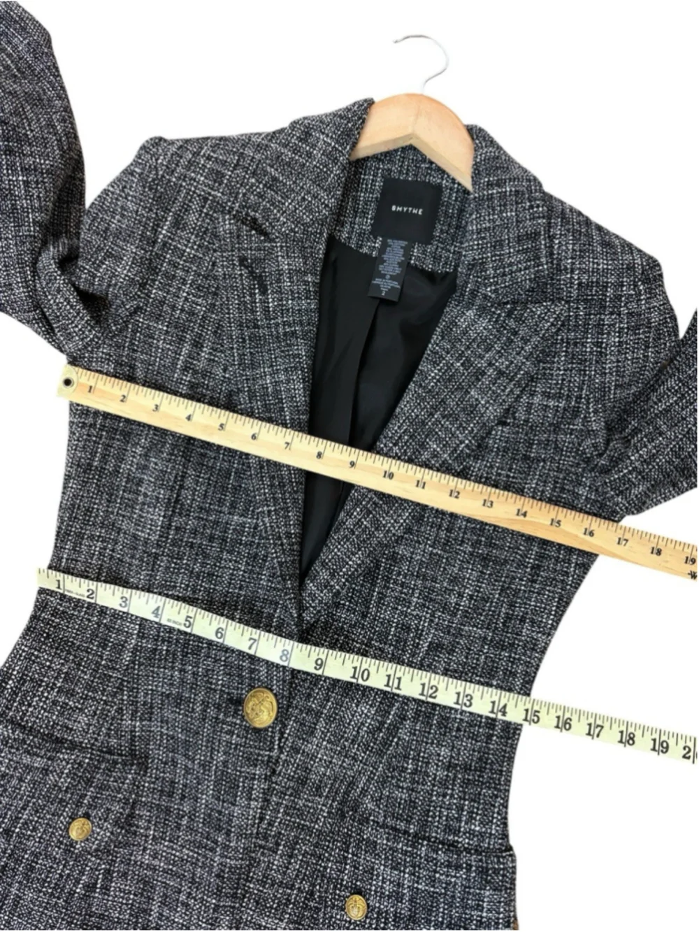 Smythe | Jackets & Coats | Smythe Cargo Pocket Longline Tweed Blazer ...